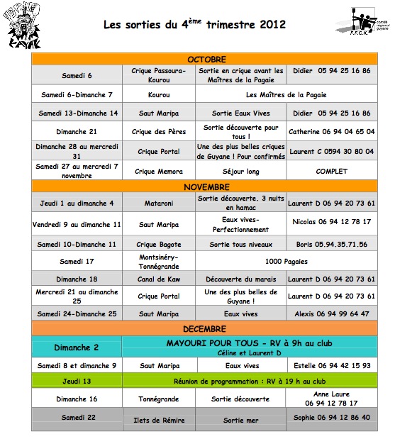 Programme du 4ème trimestre 2012 – ASPAG